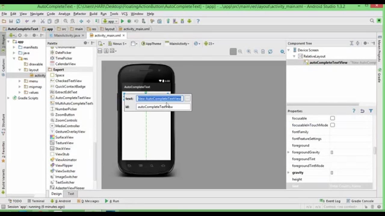 Auto Complete TextView Android Studio Tutorial
