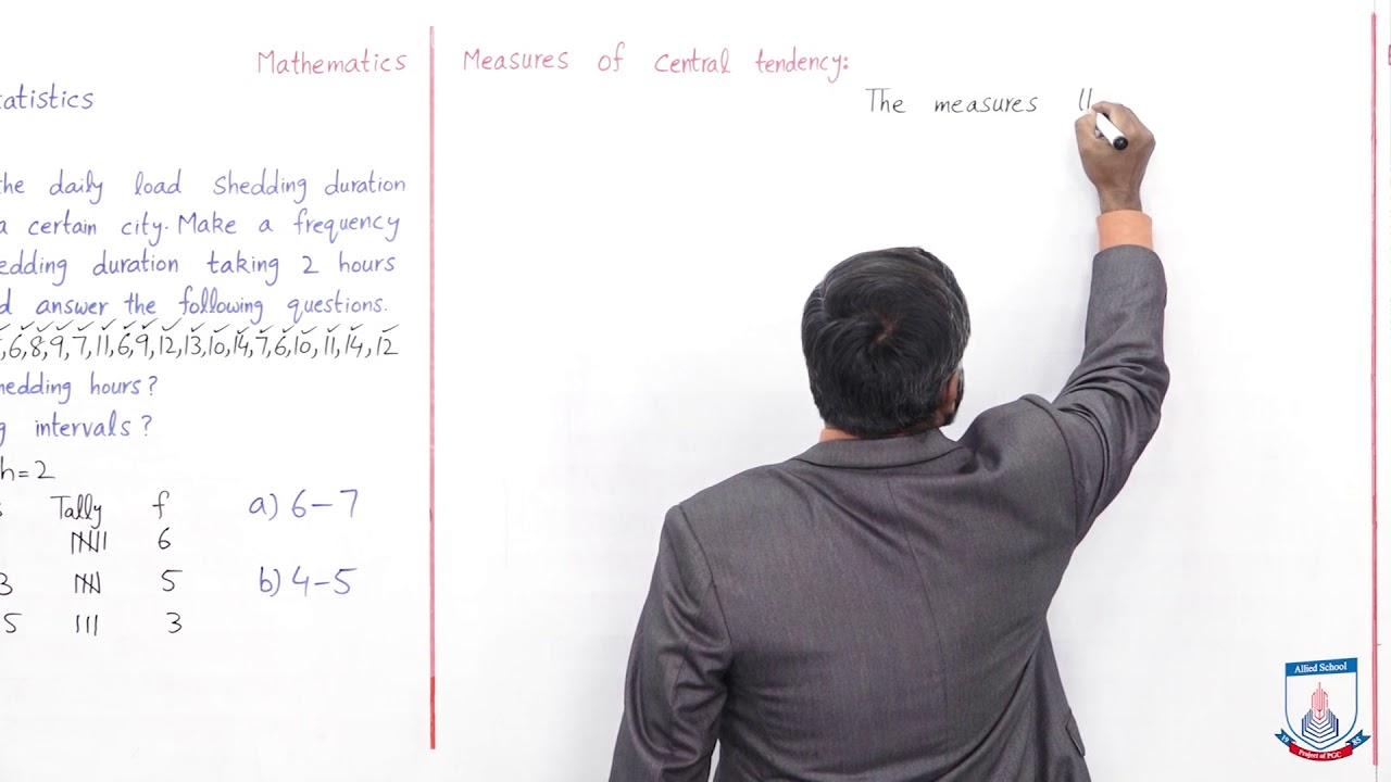 Class 10 - Mathematics - Chapter 6 - Lecture 2 Basic Statistics - Allied Schools