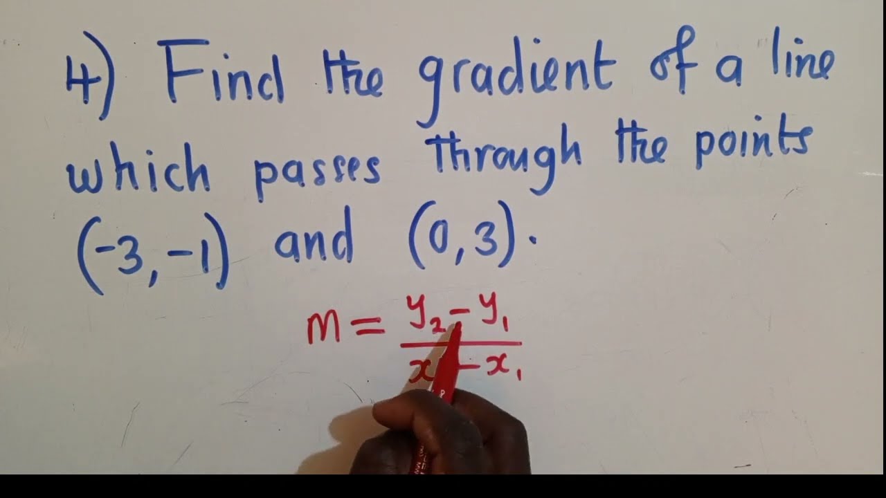 Find the gradient when given coordinates