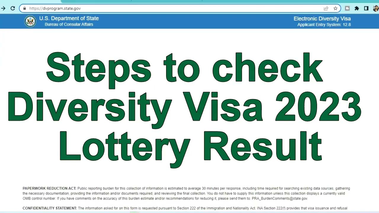 How to check Your Diversity Visa 2023 Lottery Result correctly | DV-2023 Entrant Status Check