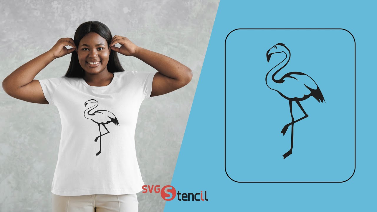 Simple flamingo svg design - SVGStencil