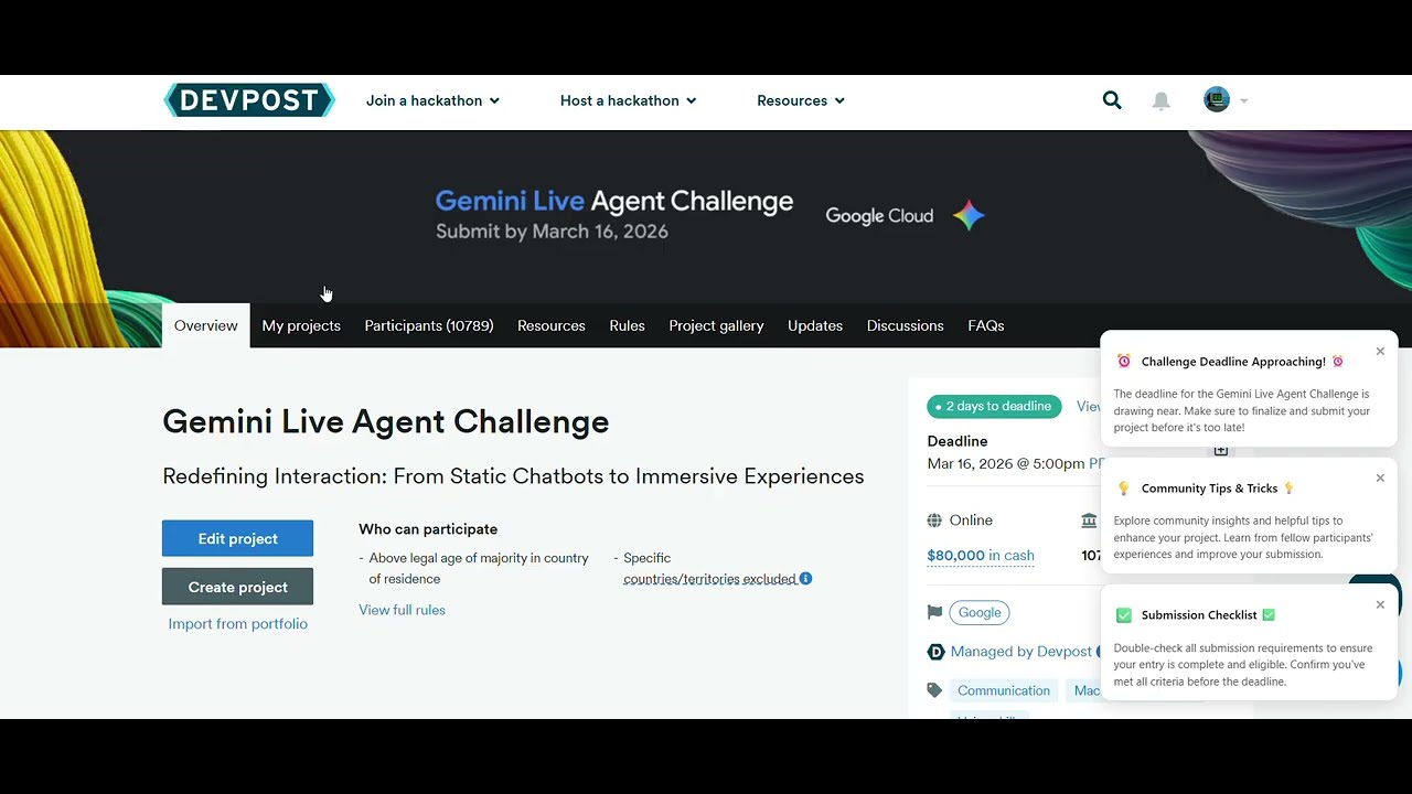 Gemini Live Agent Challenge - March'26 | Dev Post | Google Cloud | Gemini