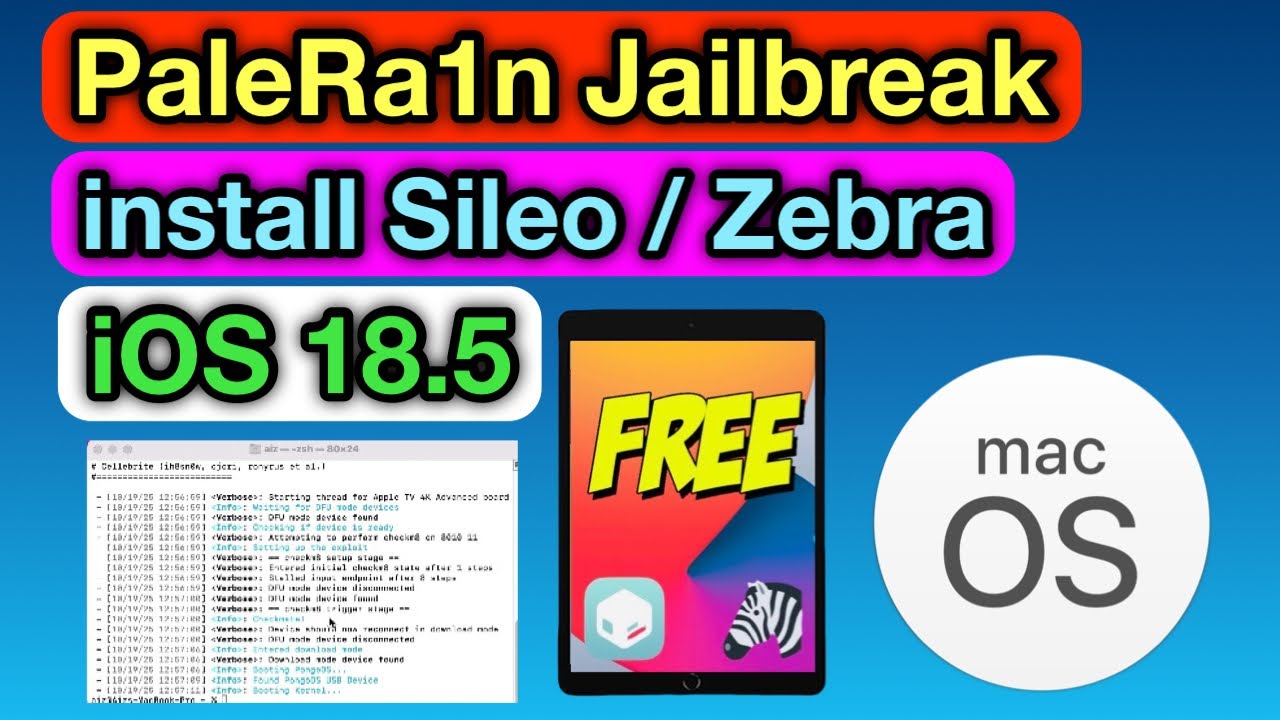 iPad 7th Palera1n Jailbreak iOS 18.5 | install PaleRa1n macOS terminal |