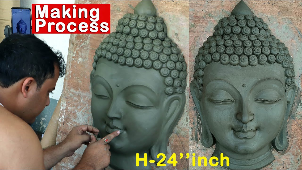 Buddha Art | Buddha face making with clay | Buddha face art | Arttech