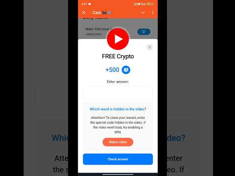 Free Crypto Cats Code || Cats code free Crypto #cats #code #crypto #airdrop #game #mining #telegram