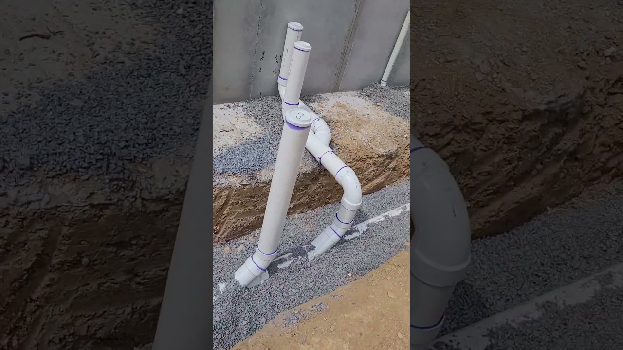 Underground drainage system under pressure test