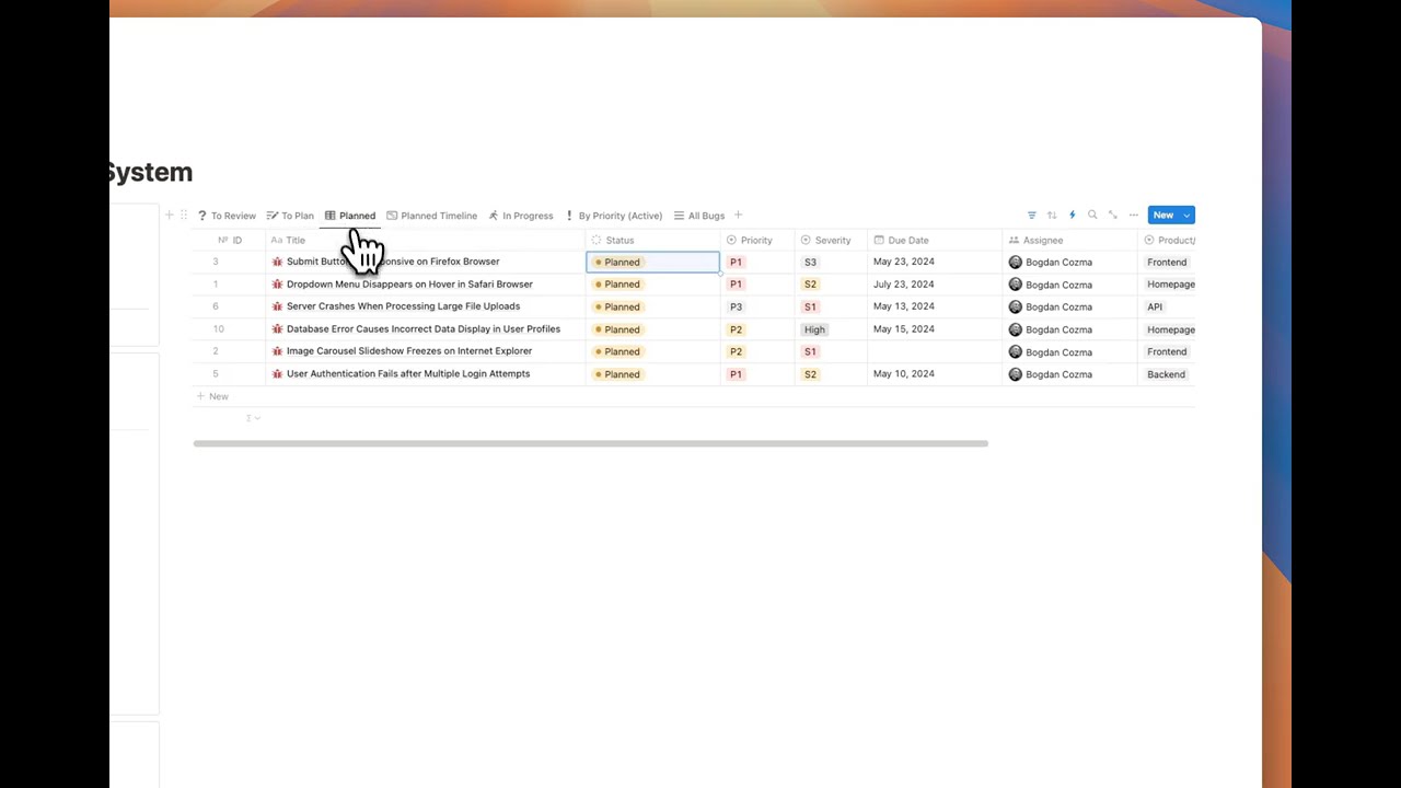 Bug Tracking System Notion Template Walkthrough