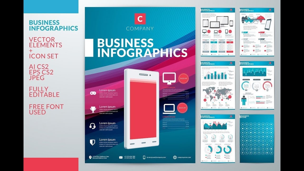 Business Infographics Brochure Template | Creative Market