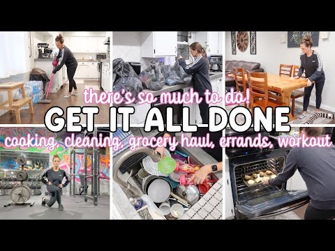 GET IT ALL DONE WHOLE HOUSE CLEAN WITH ME | GROCERY HAUL | COOK WITH ME EASY CROCKPOT DINNER RECIPE
