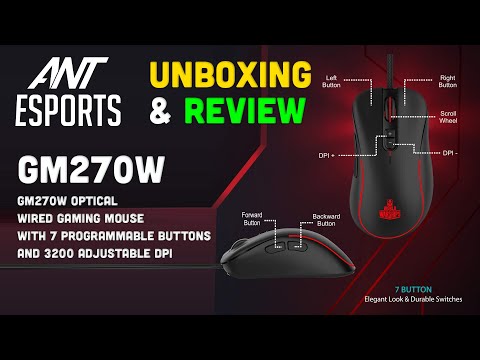 Ant Esports GM270W Optical Wired Gaming Mouse with 7 Programmable Buttons and 3200 Adjustable DPI