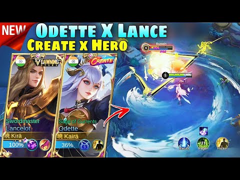 ODETTE CREATE SKIN X LANCE HERO SKIN GAMEPLAY!😍SAGE OF CURRENTS X SWORDSMASTER🌊⚔️