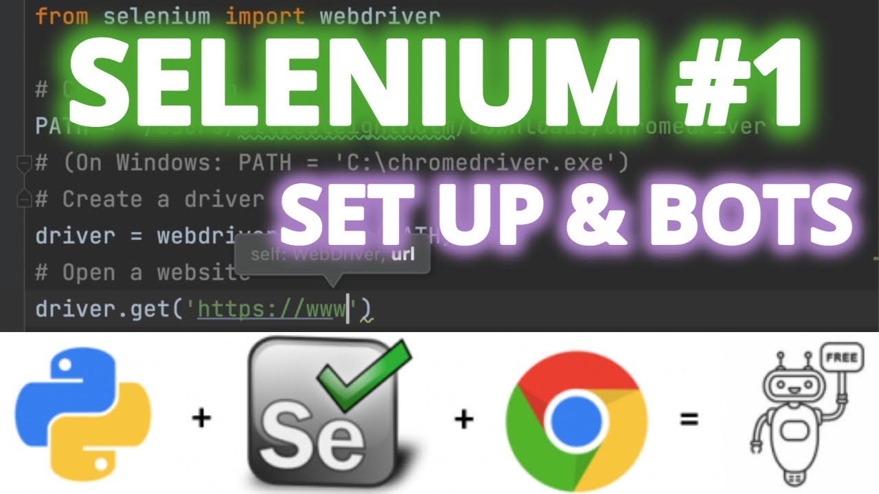 Python Selenium Tutorial #1 - Set Up, Installation & Bots!