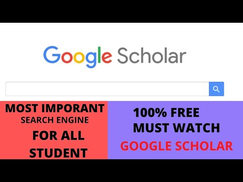 GOOGLE SCHOLAR100% FREE MOST IMPORTANT SEARCH ENGINE FOR ALL STUDENTS