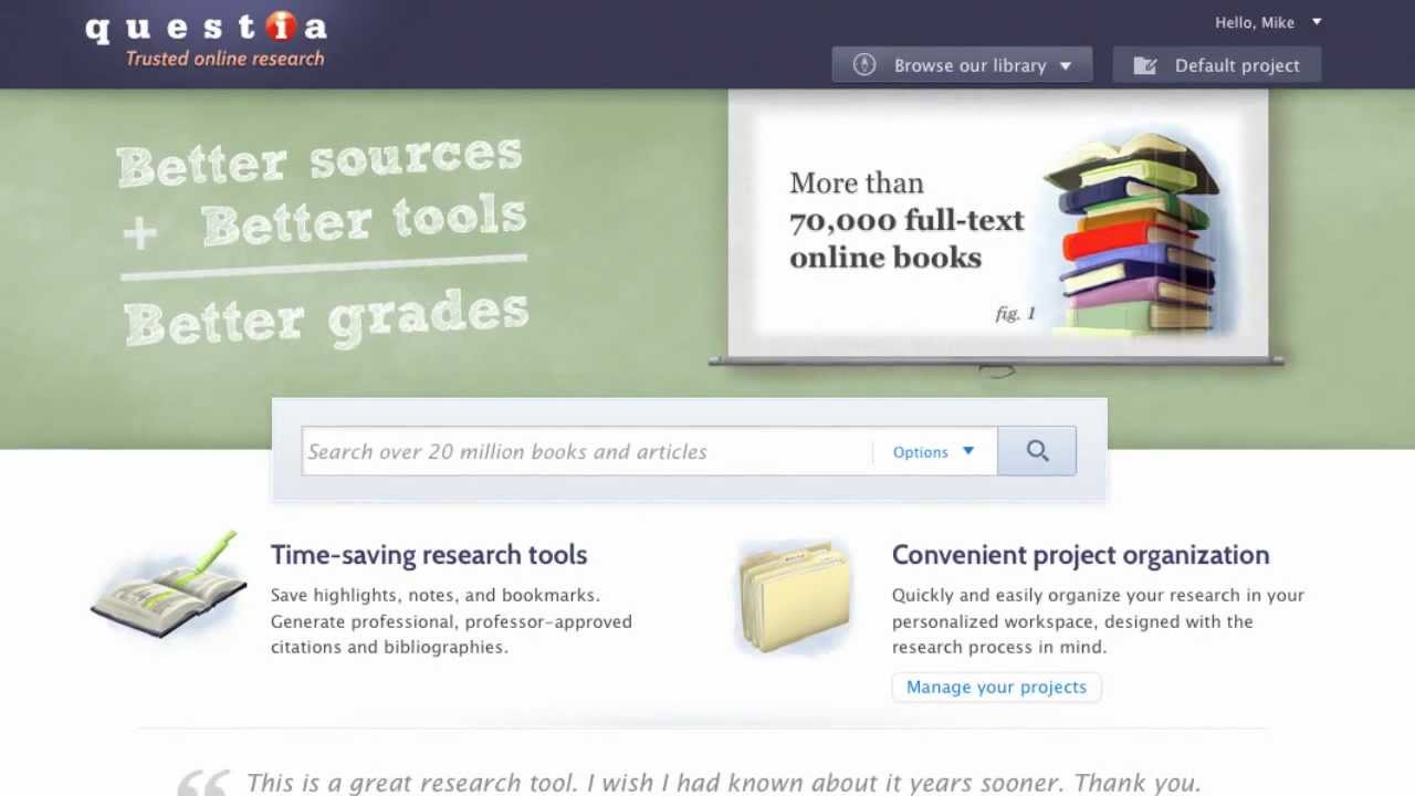 Questia Video: Search Demo