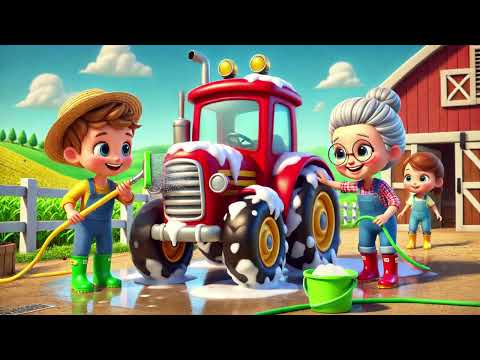Washing the Tractor with Grandma ππ§Όπ΅ A Soapy,|Nursery Rhymes & Kids Songs