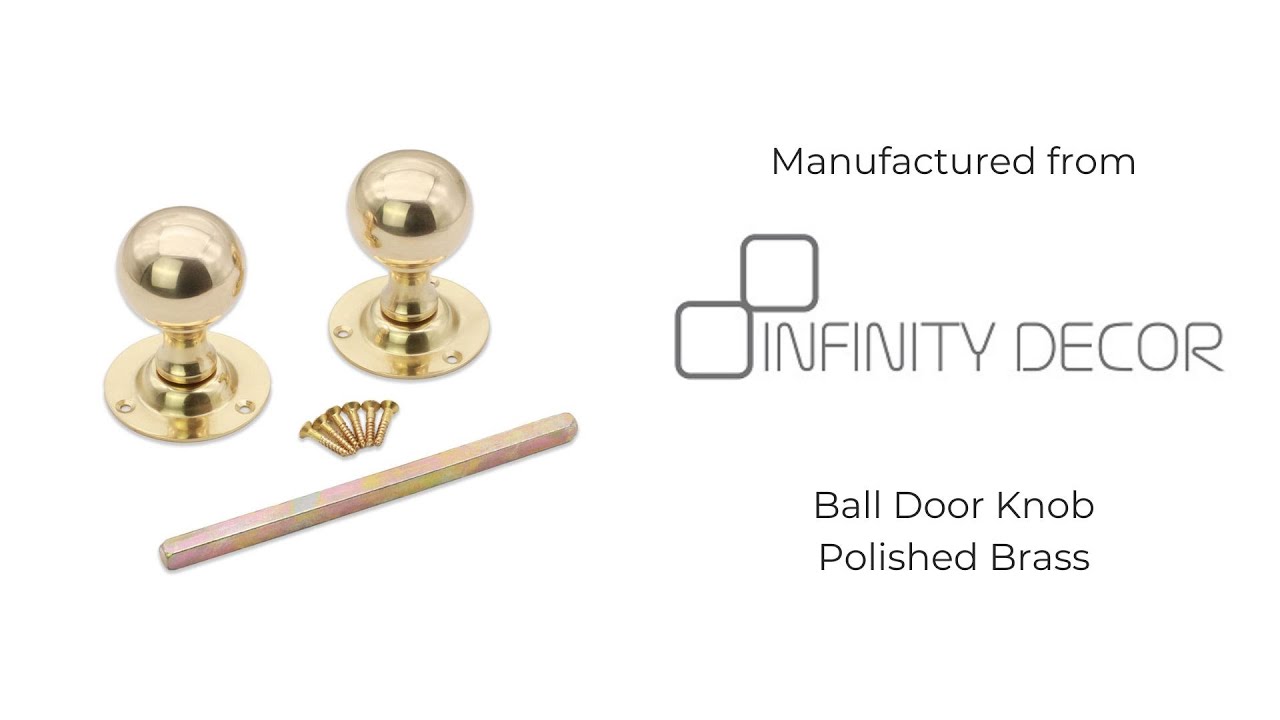 INFINITY DECOR - Ball Door Knob Polished Brass | Victorian Door Knob | Front Door Knob