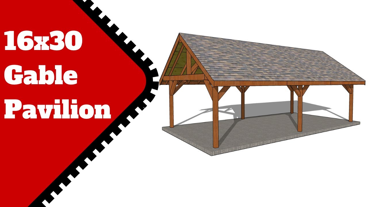 16x30 Large Gable Pavilion Plans