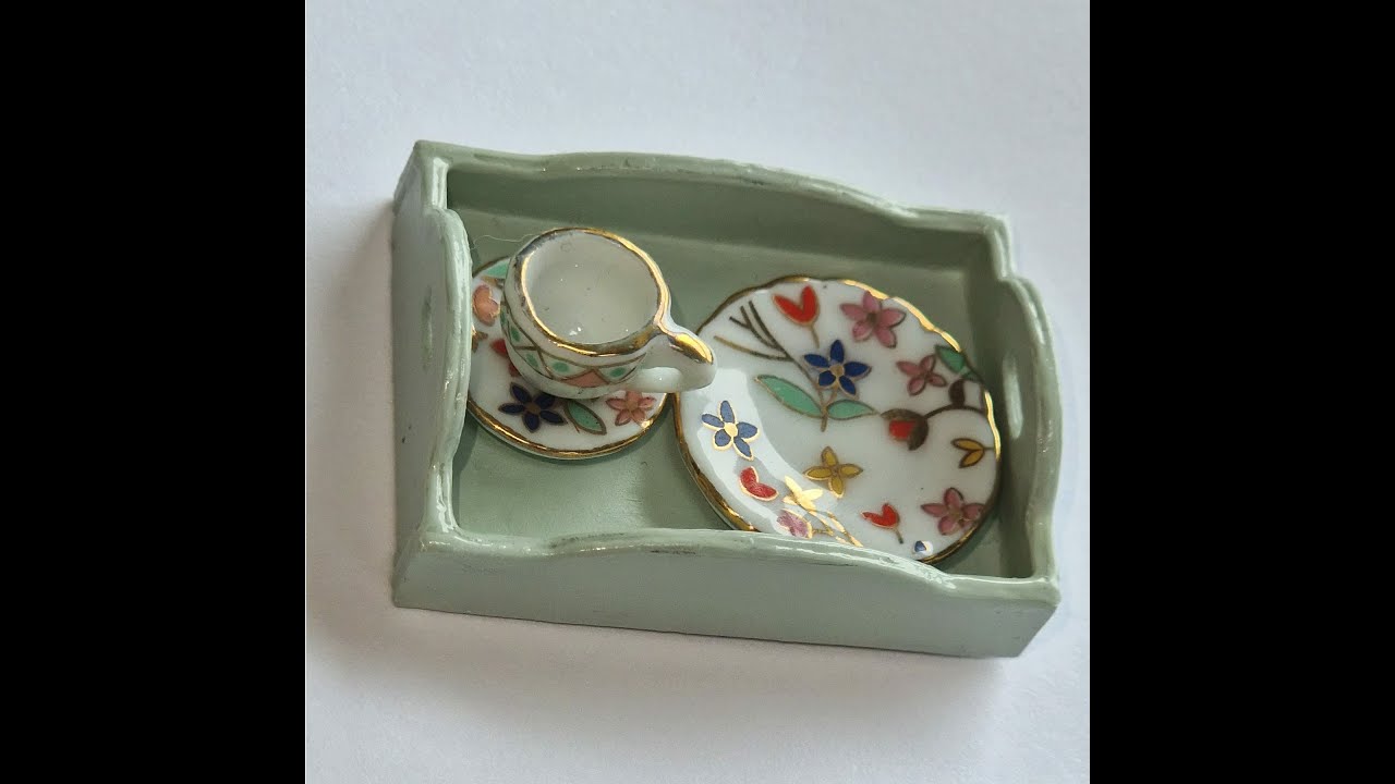1:12 scale doll house miniature tray tutorial