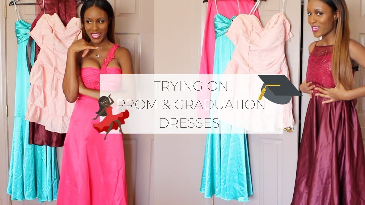 Trying On My 5th & 12th Grade Prom + Grad Dresses| WHAT?!