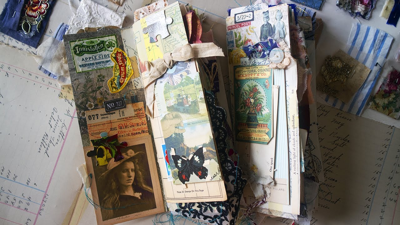 Ingrid's eclectic diaries - Vintage slim junk journals