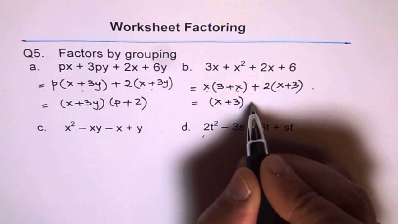 Factor By Grouping Worksheet 5