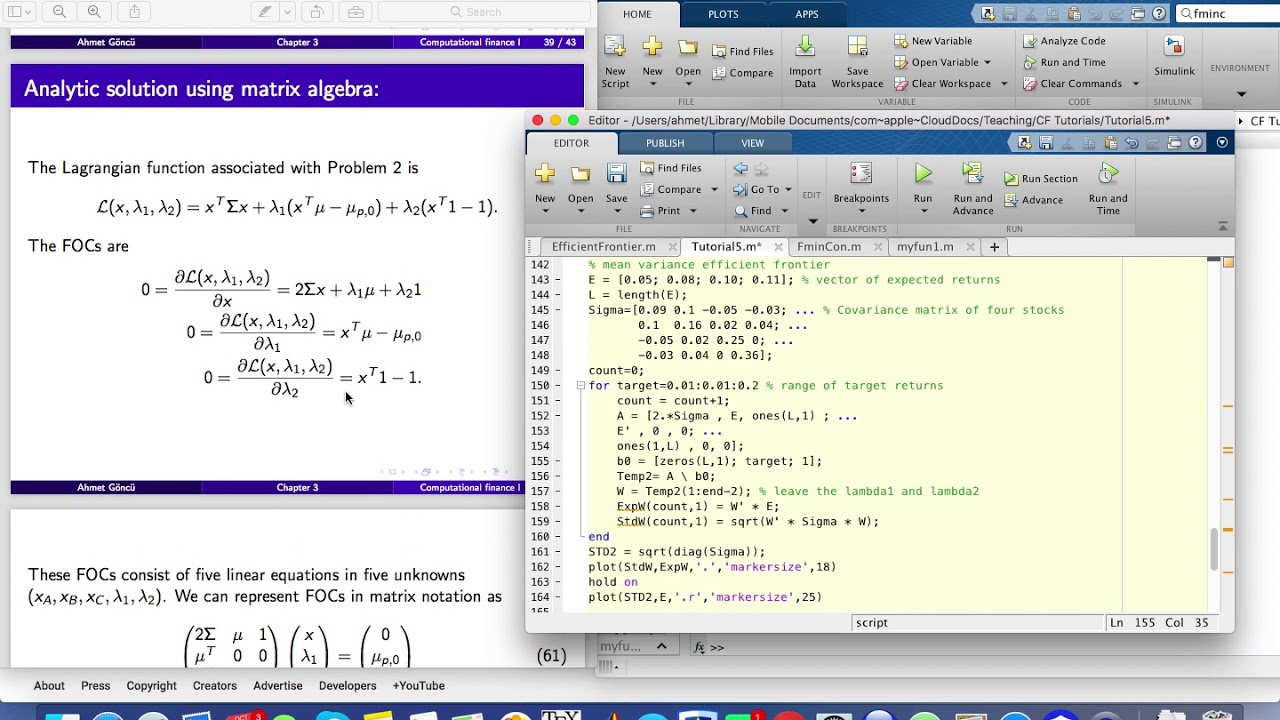 Chapter3 Markowitz Efficient Frontier Matlab Example