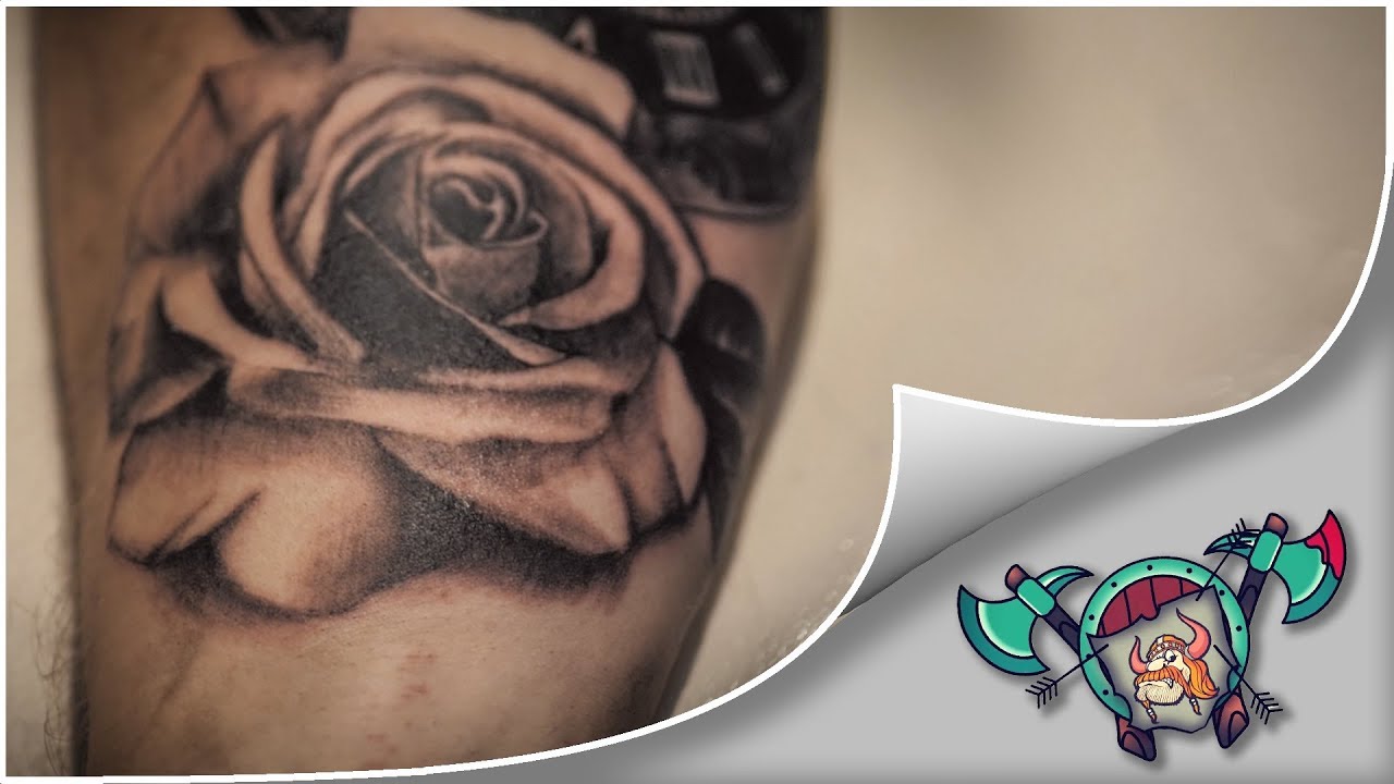 Old Clock & Rose Tattoo Time Lapse