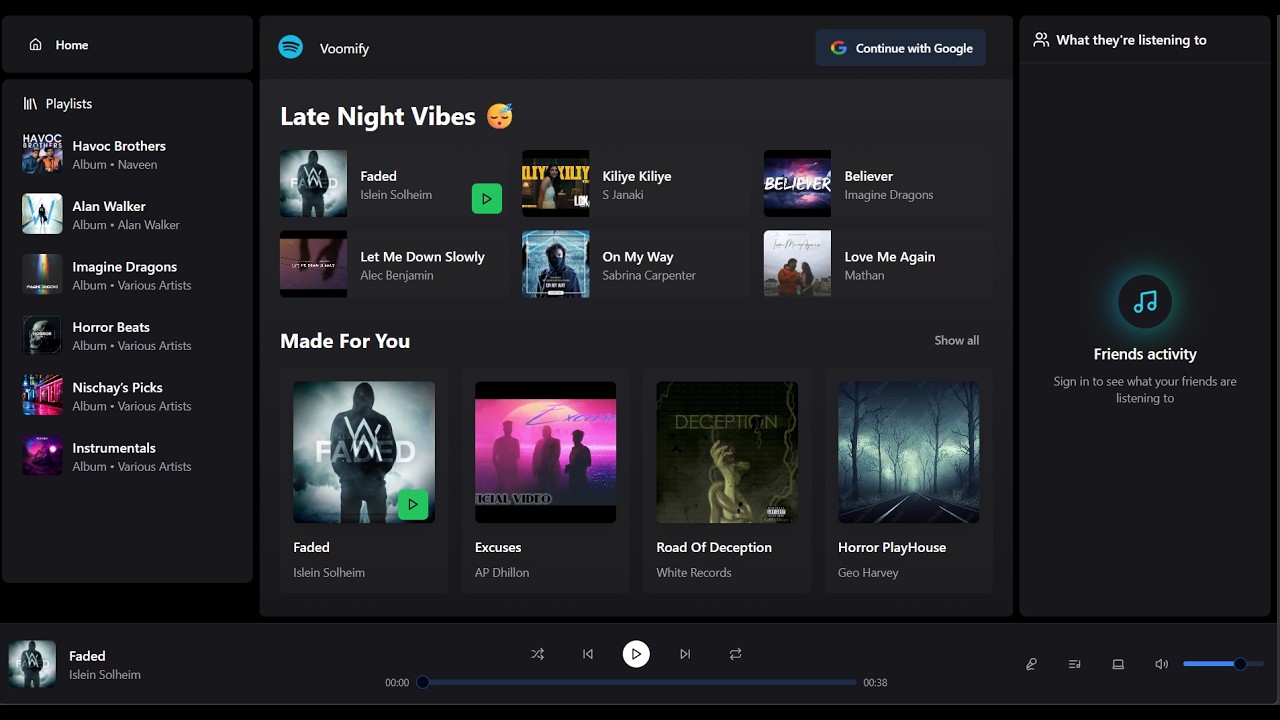 Voomify - Advanced Spotify Clone App
