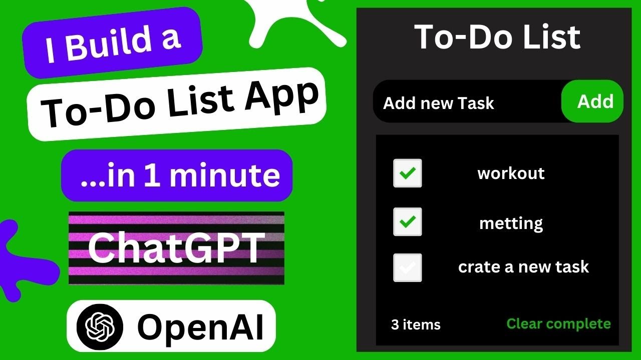 Build a To-Do List App in 2 Minutes using ChatGPT #openai #chatgpt