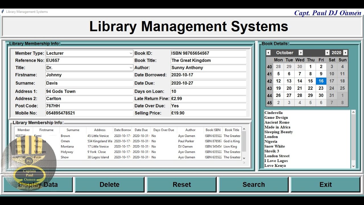 How to Create a Library Management Systems with an Embedded MySQL Database in Python - Full Tutorial
