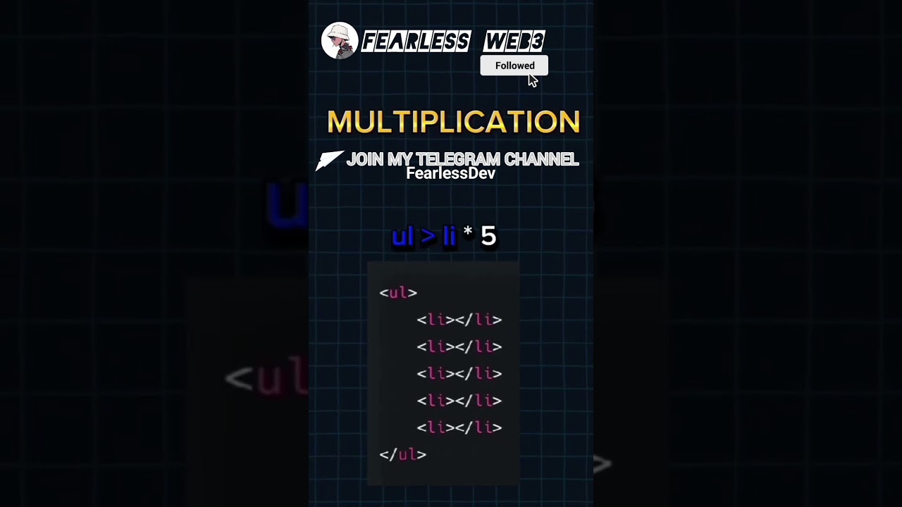#FearlessWeb3 #HTMLShortcuts #LearnToCode #WebDev #ProgrammingTips  #DEVCommunity #Hashnode