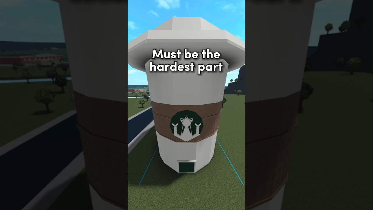 ☕️Pro Builder builds Giant Coffee cup with a cafe inside of it #bloxburg