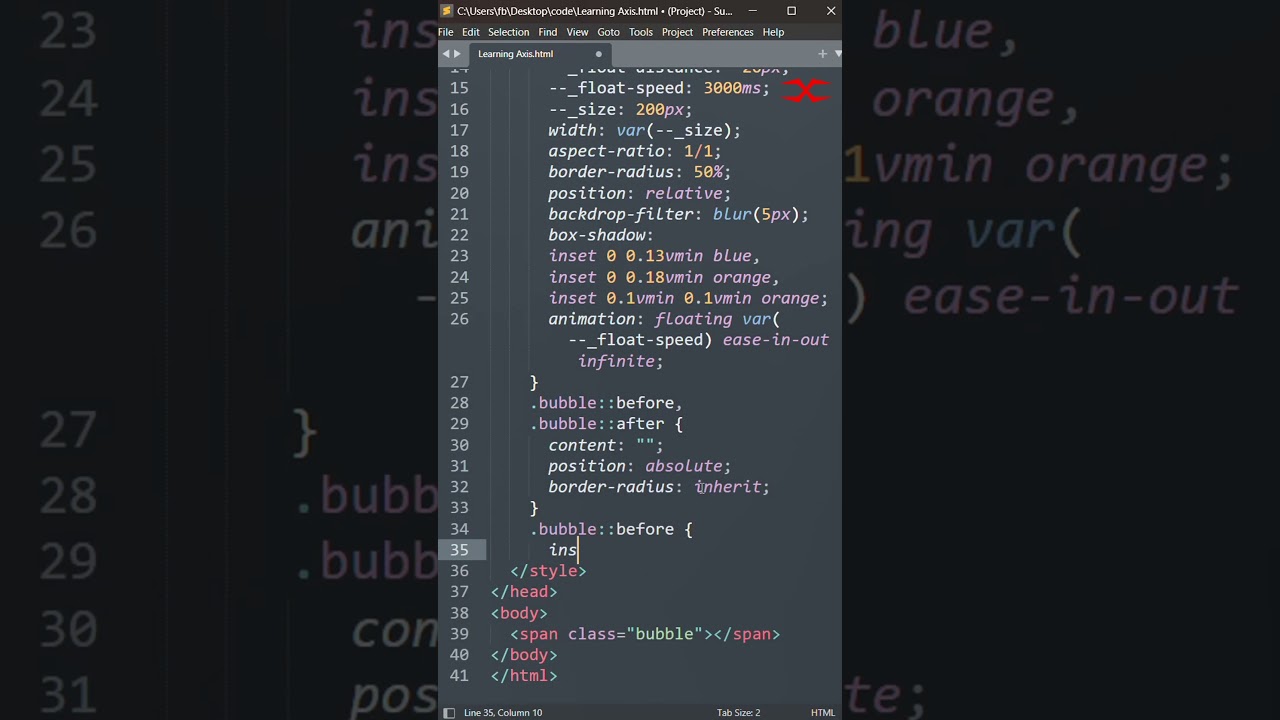 Floating Bubble | HTML CSS