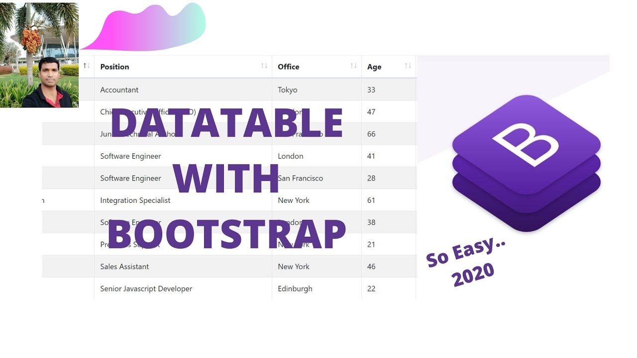 DataTable with Bootstrap 4