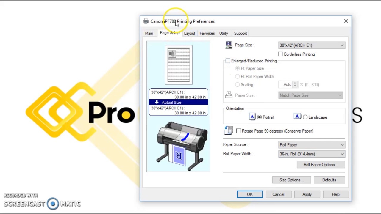 Change Roll Media Size On Plotter  Print Driver