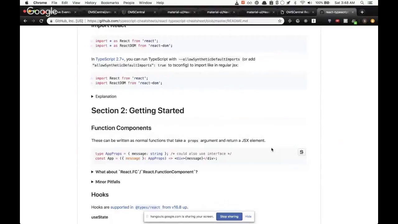 OMSCentral-React: 0 - Setting up React, TypeScript and Material-UI