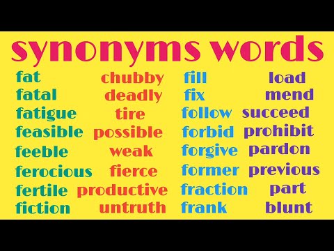 Synonyms for TOEFL IELTS| what are the 50 examples of synonyms| what are the 30 examples of synonyms