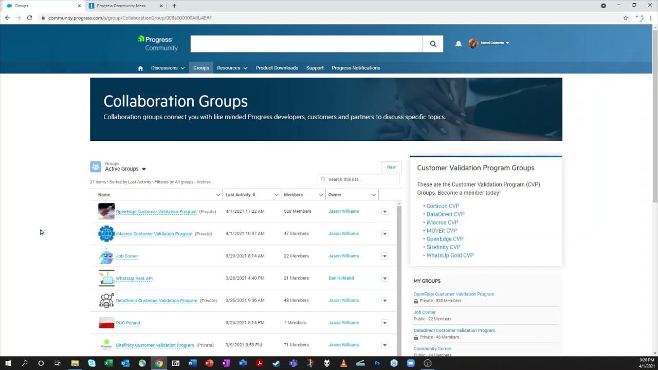 Progress Community Walkthrough