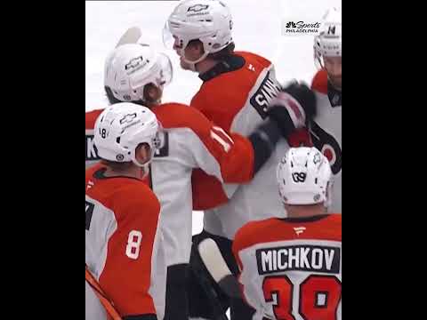 Travis Sanheim scores from the point beating Spencer Knight from distance