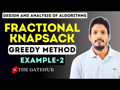 Knapsack Problem using Greedy Method || Example-2 || GATECSE || DAA