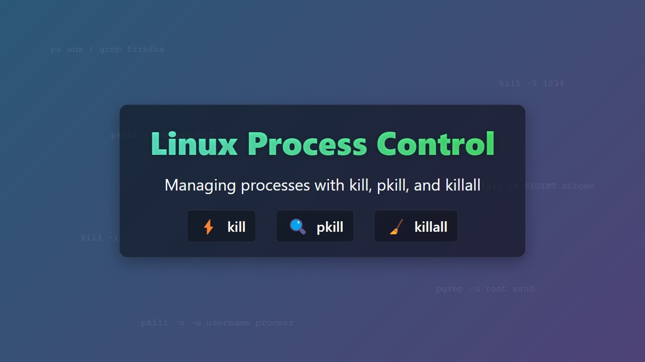 Linux Process Control: Kill, Pkill, and Killall Explained for Beginners