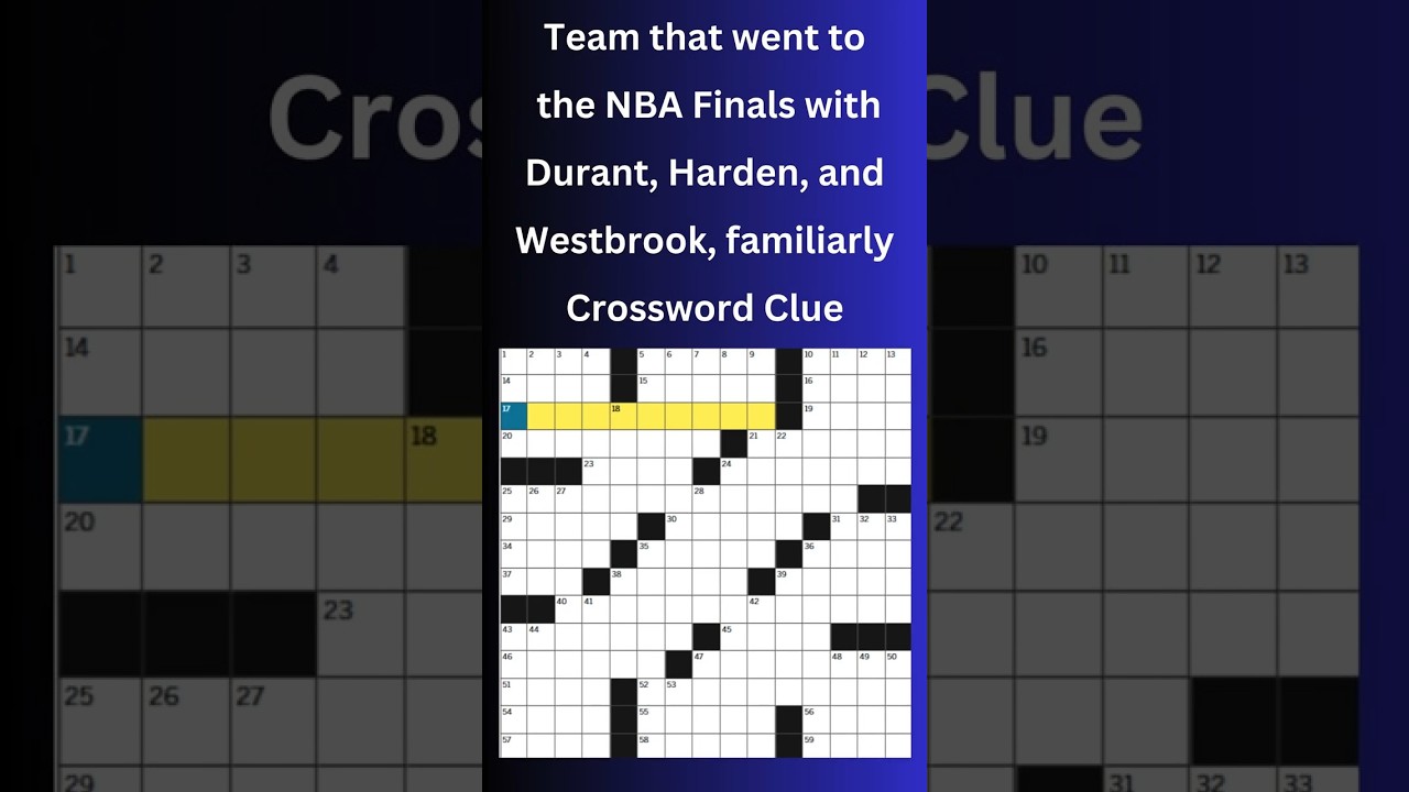 Team that went to  the NBA Finals with Durant... Crossword Clue #crossword #crosswordpuzzles