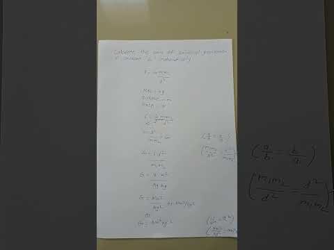 SI unit of gravitational constant g calculated mathematicaly #gravity #science #youtube