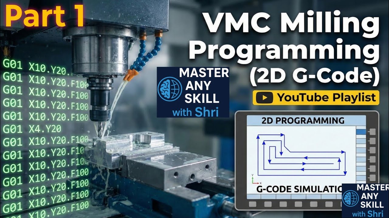 CNC - VMC Milling machine programming using G-Code | Complete VMC Programming Course | Part 1 