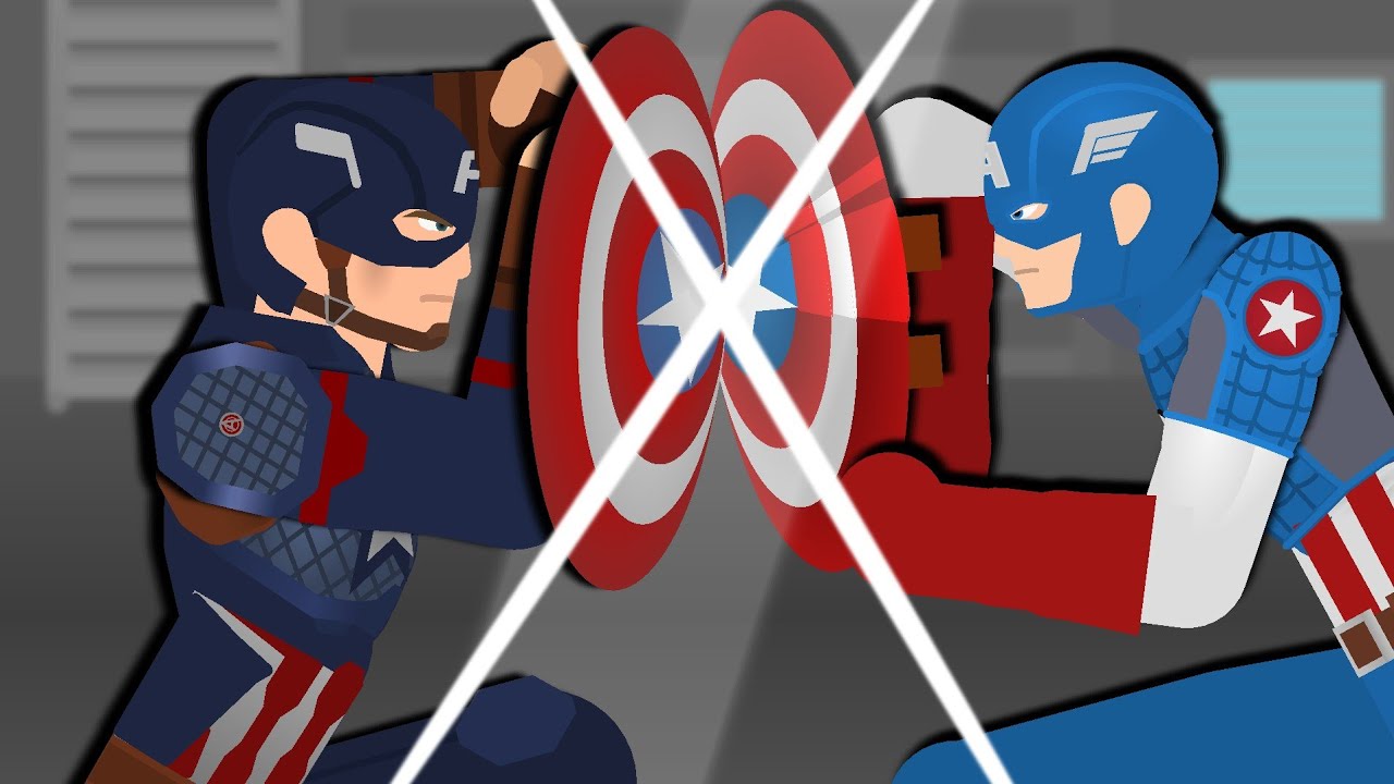 Captain America VS Captain America 2 | StickNodes Animation