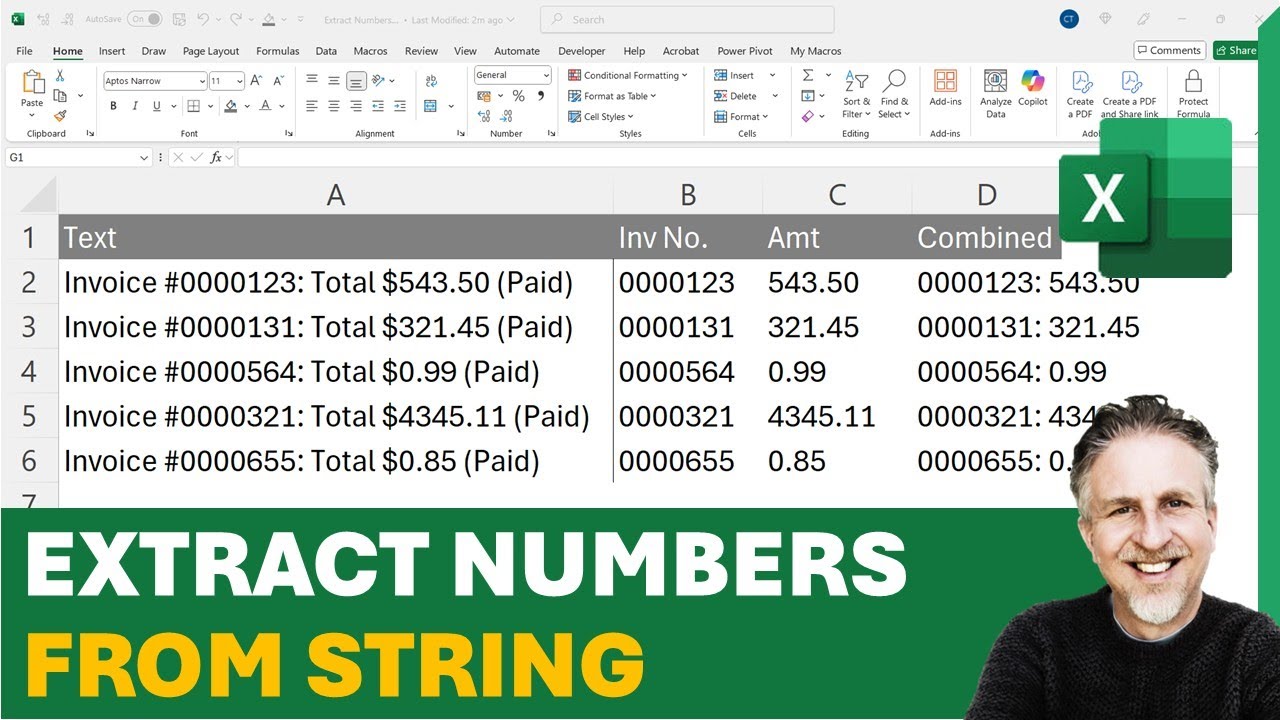 Extract Numbers From String in Excel Using REGEXEXTRACT