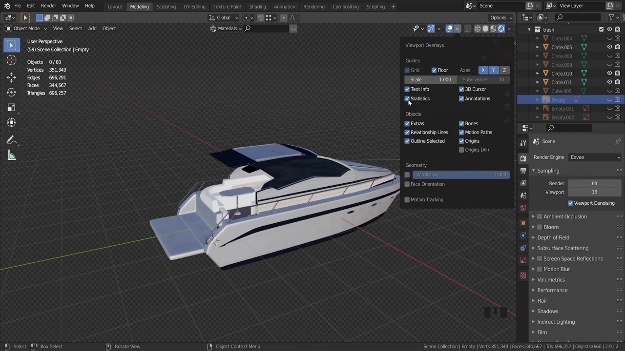 Where To Find Poly Count Statistics In Blender? | How do I show Polycount in blender?
