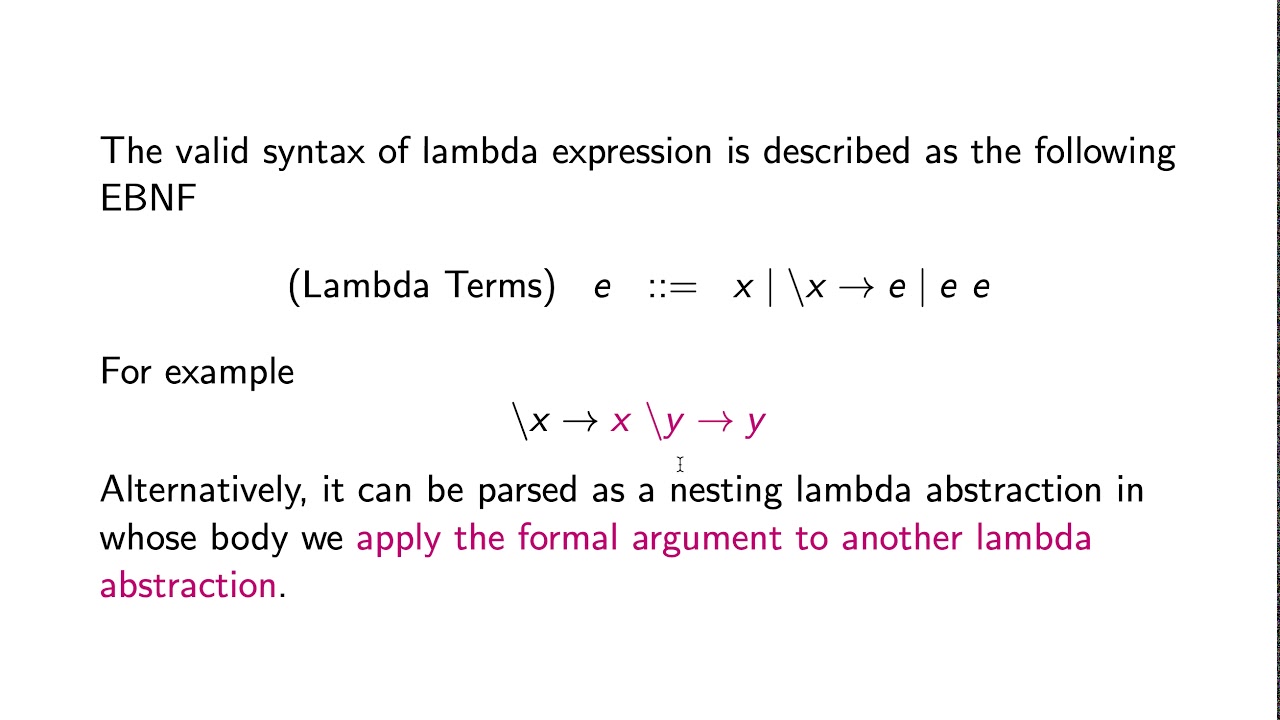 3 Lambda Calculus Syntax