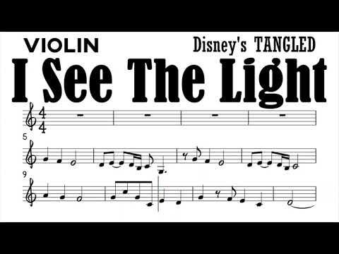 I See The Light Violin Sheet Music Backing Track Play Along Partitura