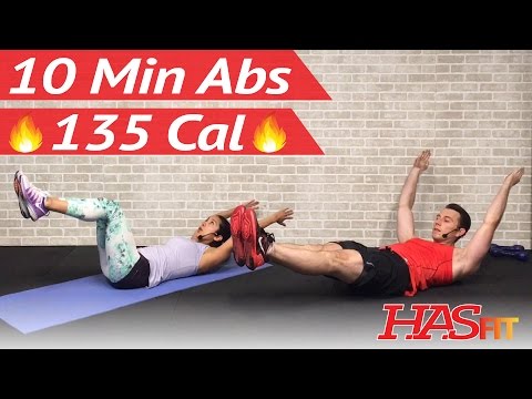 10 Minute Ab Workout at Home - 10 Min Abs Workout for Men & Women - Ten Abdominal Exercises